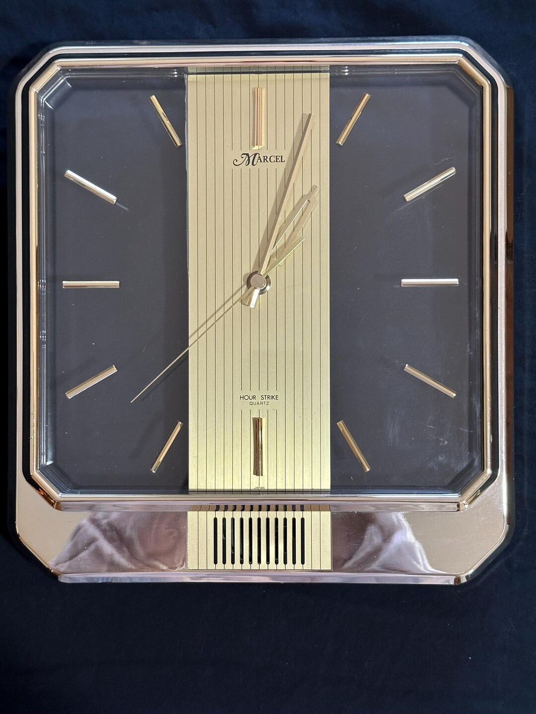 Vintage 80’s Marcel Hour Strike Quartz Wall Clock With Chime 12.5”x12.5 ...