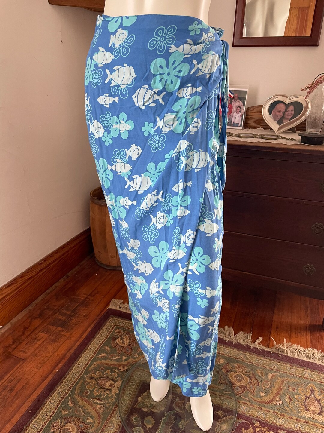 Blue Ginger Blue Aquarium Wrap Skirt Size M - Etsy