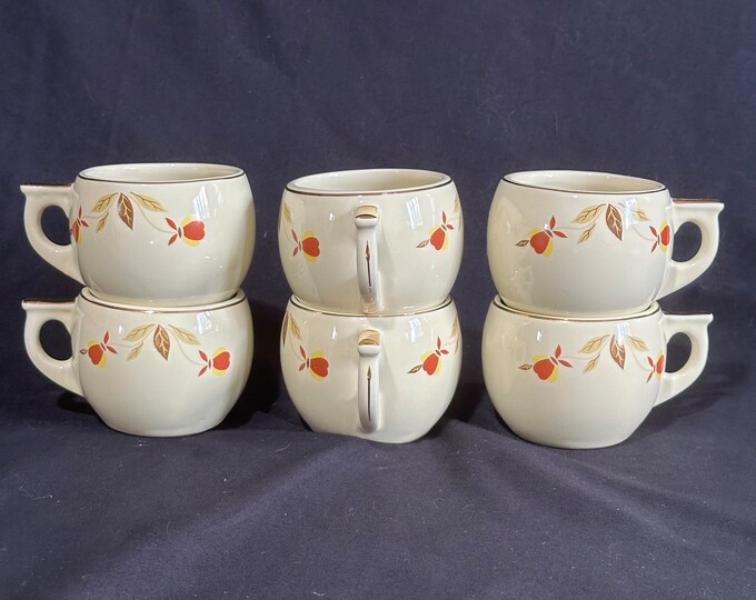 Hall China Jewel Tea Autumn Leaf 1993 Punch Cups - Set of 6 - Etsy