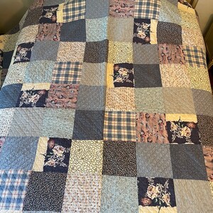 Vintage Hand Made Block Quilt With Prairie Point Boarders - Etsy