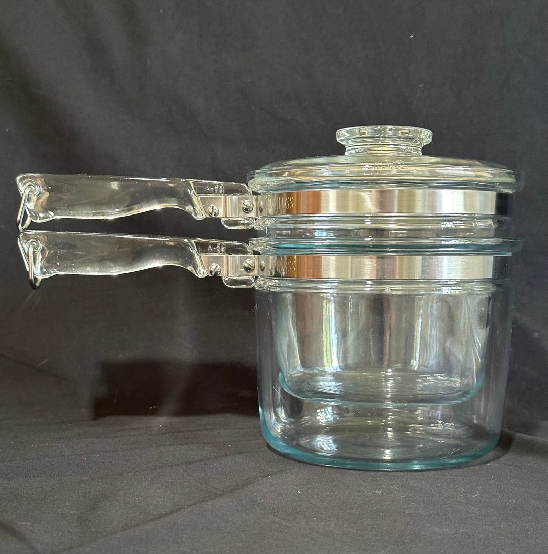Vintage PYREX Flameware 1.5 Quart Double Boiler #6283 - Etsy