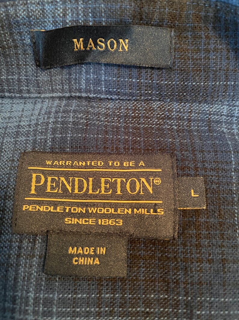 Vintage Y2K Pendleton Mason Men Blue Navy Checkered Fade - Etsy