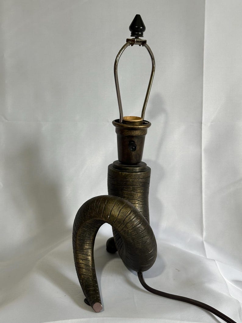 1990’s Ram Horn Table Lamp - Etsy