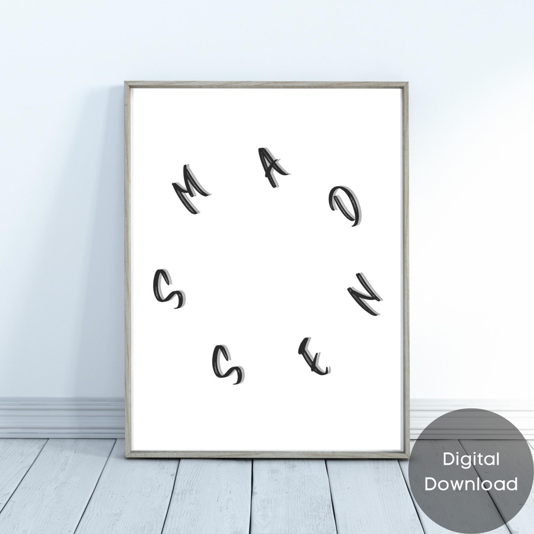 MADNESS Printable, Home Decor, Office Decor, Living Room, Inspirational ...