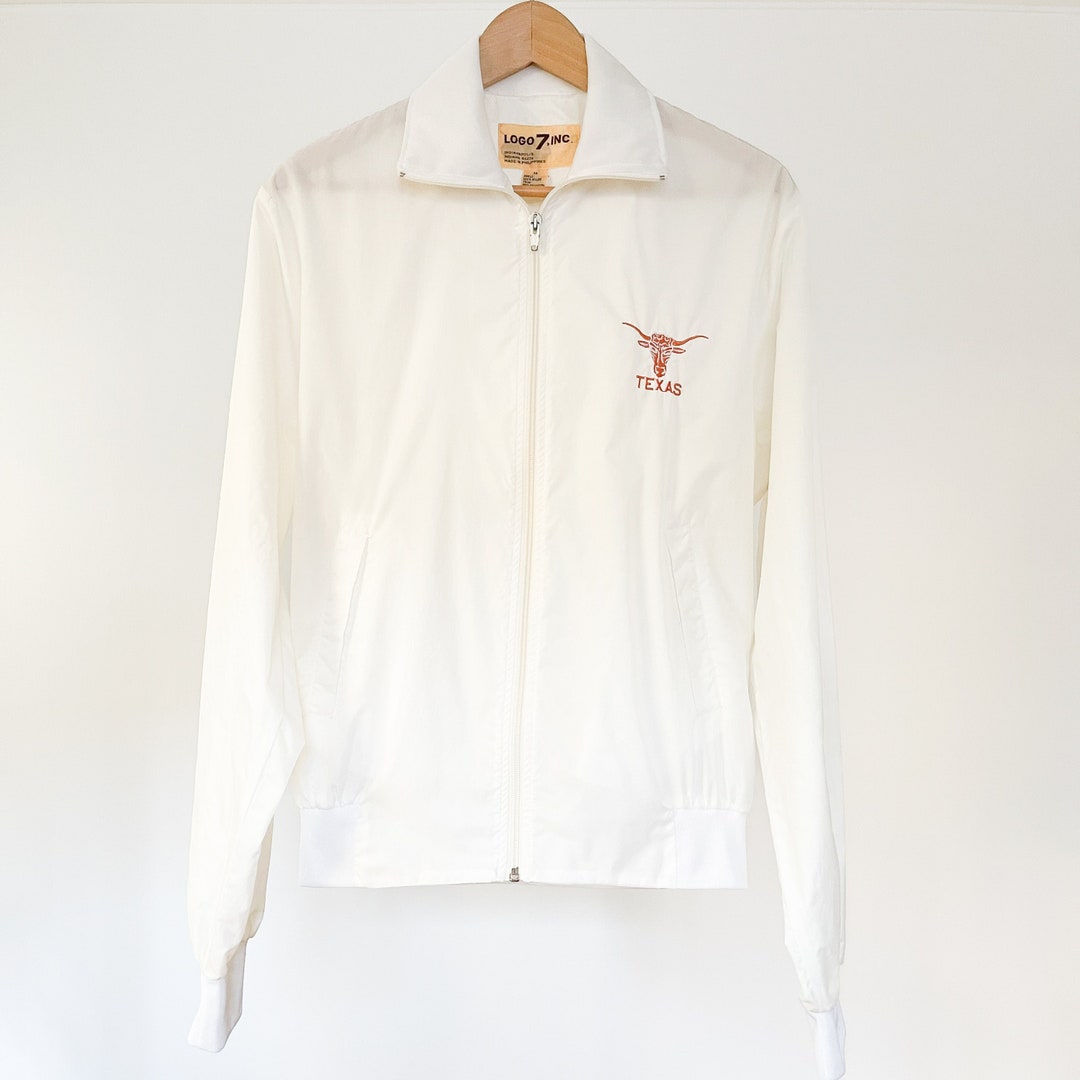 Rare 90s Texas Longhorns Windbreaker Jacket Womens White | Authentic ...