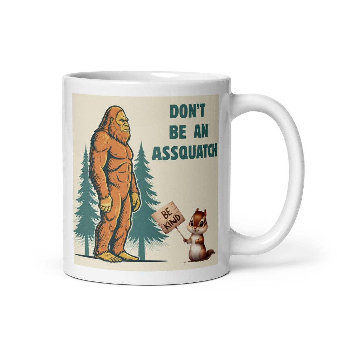 Sasquatch, Assquatch (v1) White Glossy Mug - Etsy