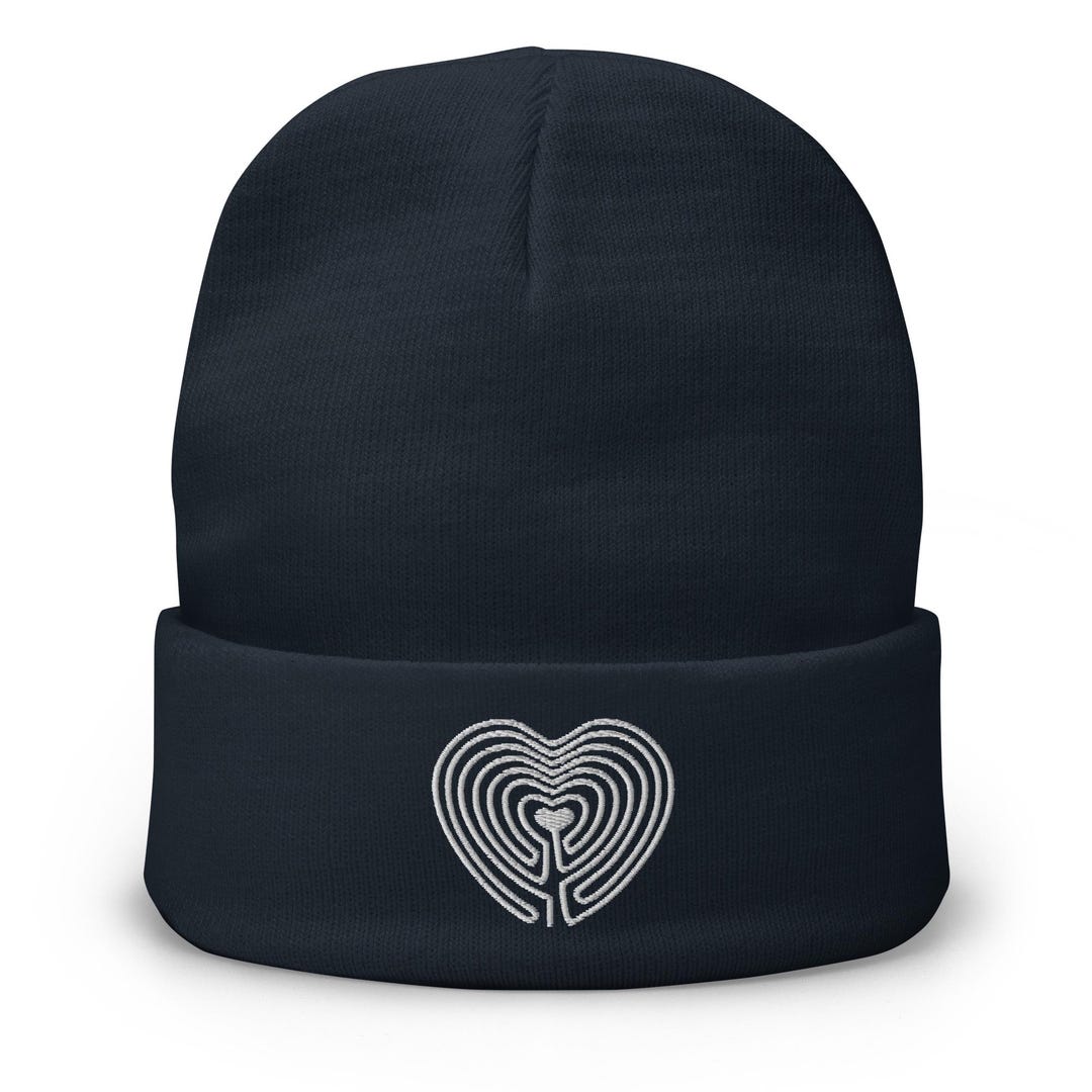 Labyrinth Heart Labyrinth Embroidered Beanie - Etsy