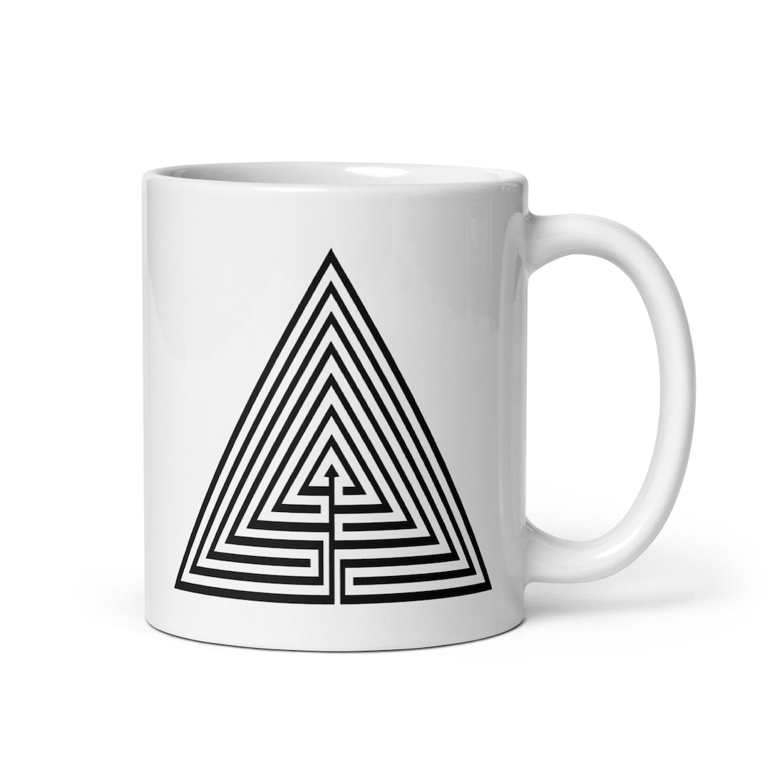 Labyrinth Triangle Labyrinth White Glossy Mug - Etsy