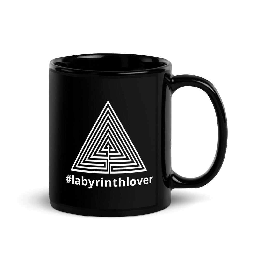 Labyrinth Triangle Labyrinth #labyrinthlover Black Glossy Mug - Etsy