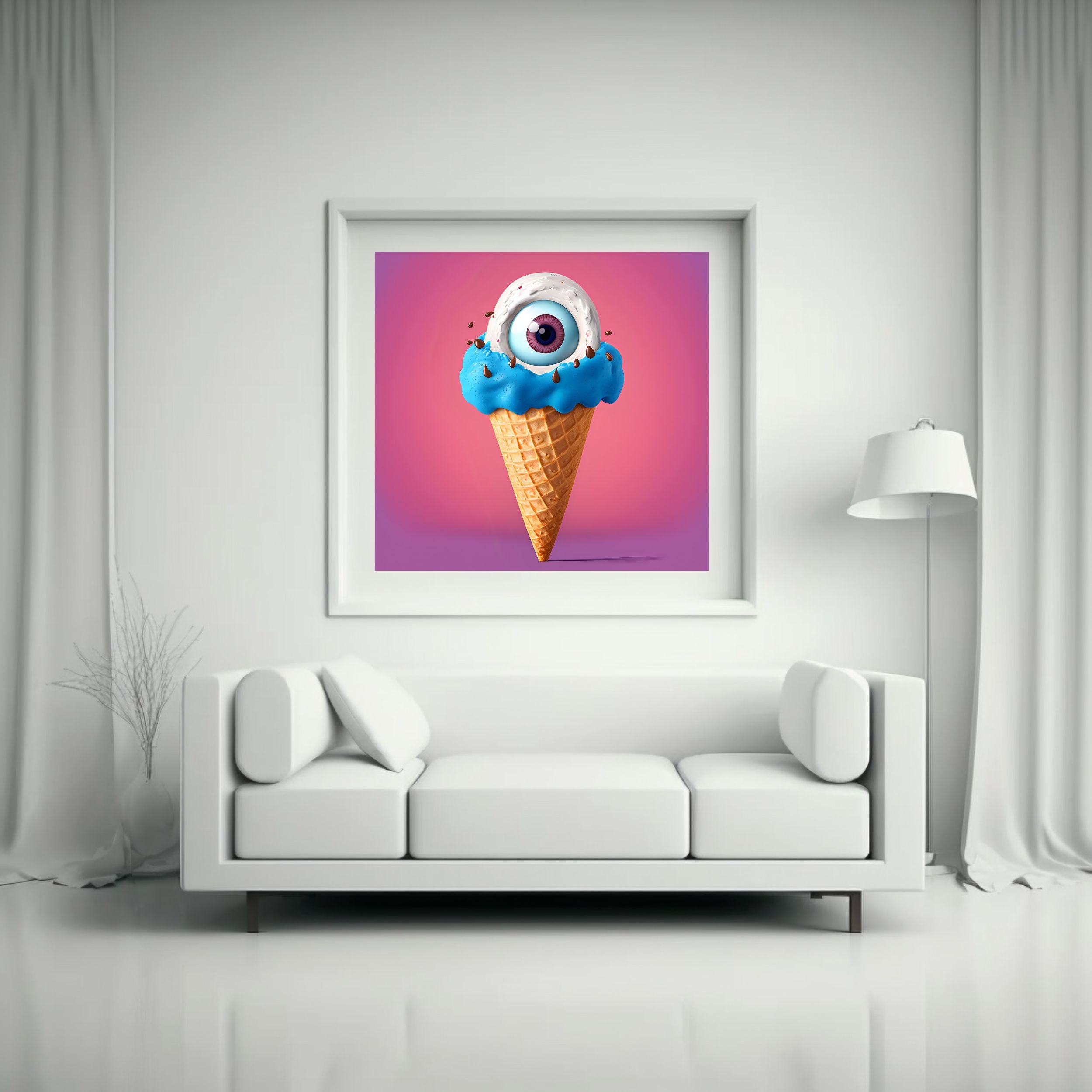 Eye Scream Cone Digital Download Wall Art, Printable Wall Art, Colorful ...