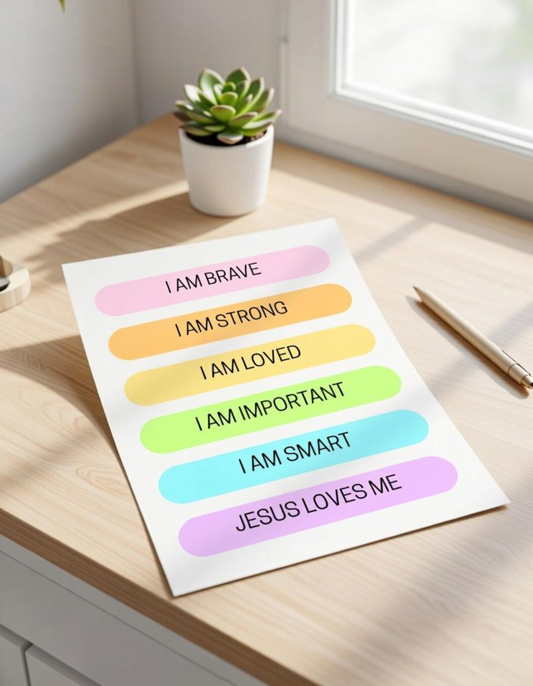 Kids Affirmation Chart - Etsy
