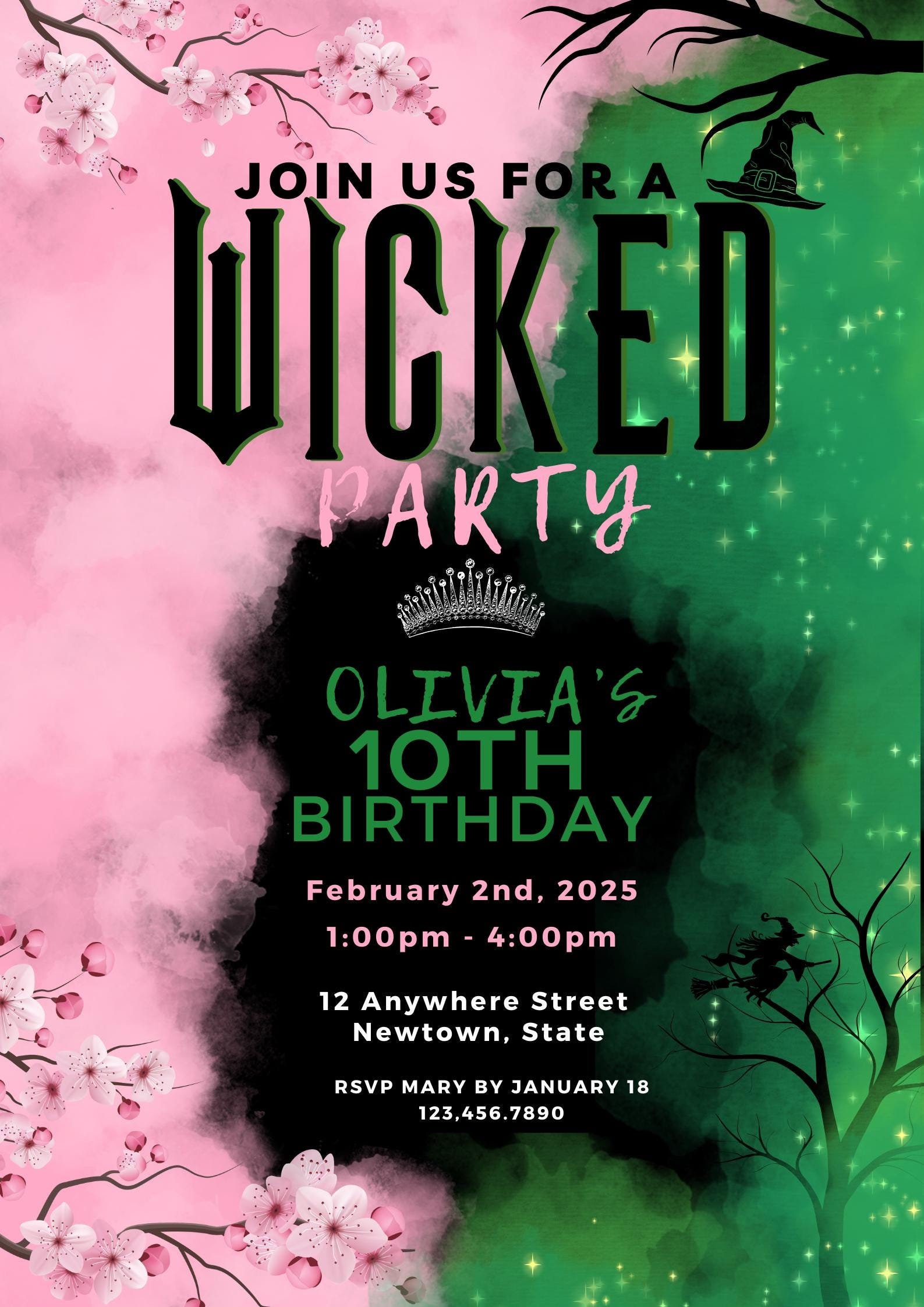 Wicked Party Invite With FREE Favor Tags and Menu! Perfect for a Wicked ...