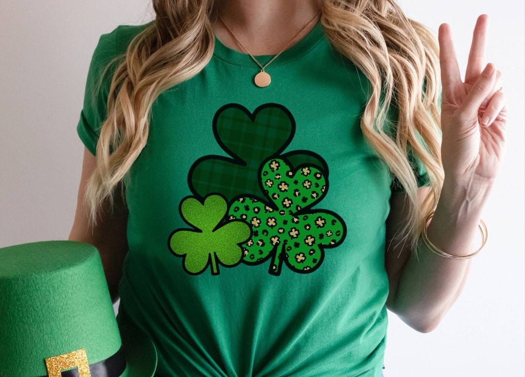 St Patricks Day Shirt, Shamrock, Buffalo Plaid, Irish, Leopard Print ...