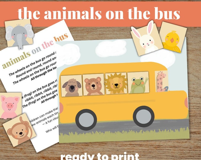 The Wheels on the Bus Printable Visual Matching Activity. Circle Time ...