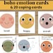 Boho Emotion Flashcards and Coping Cards, Emotional Regulation, Social ...