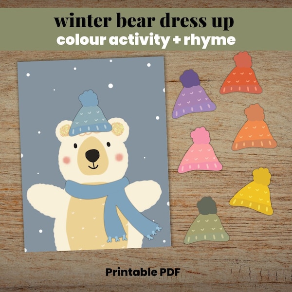 Winter Bear Worksheets - Etsy UK