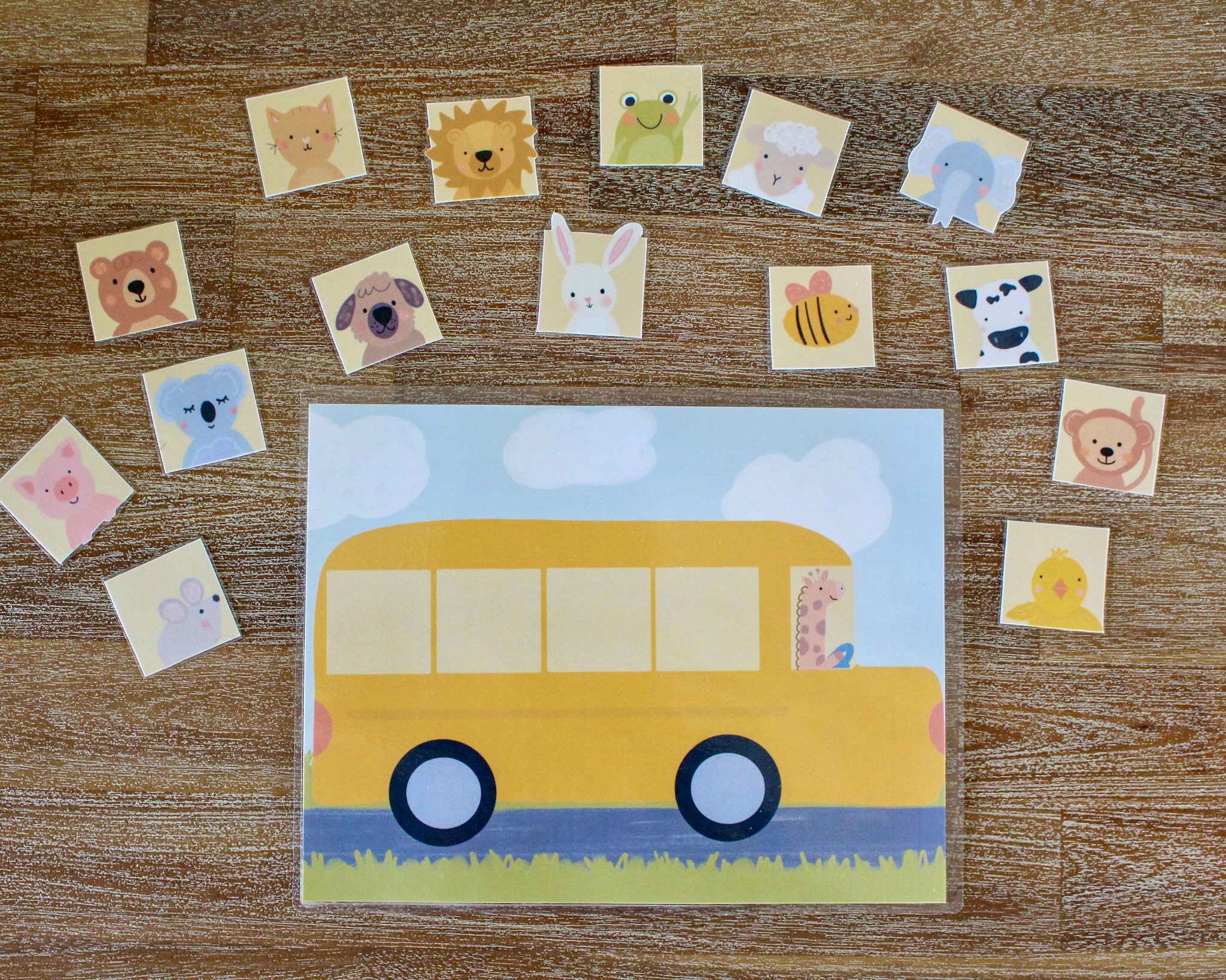 Wheels on the Bus Printable, Animals on the Bus, Circle Time Songs ...