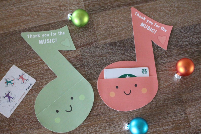 Music Note Gift Card Holder, Music Teacher Gift, Teacher Thank You Gift ...