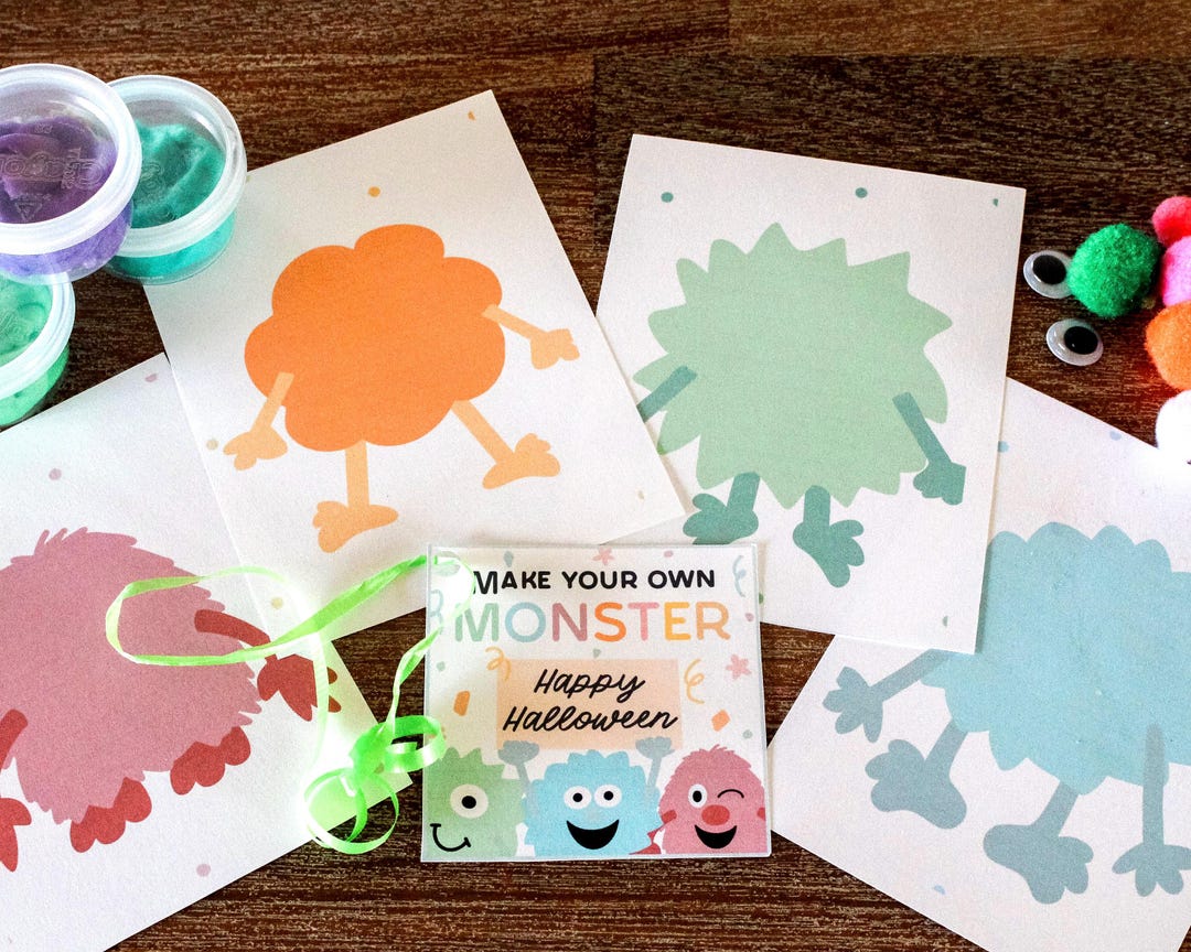 Make Your Own Monster Activity, Monster Play-dough Mats, Monster Gift ...