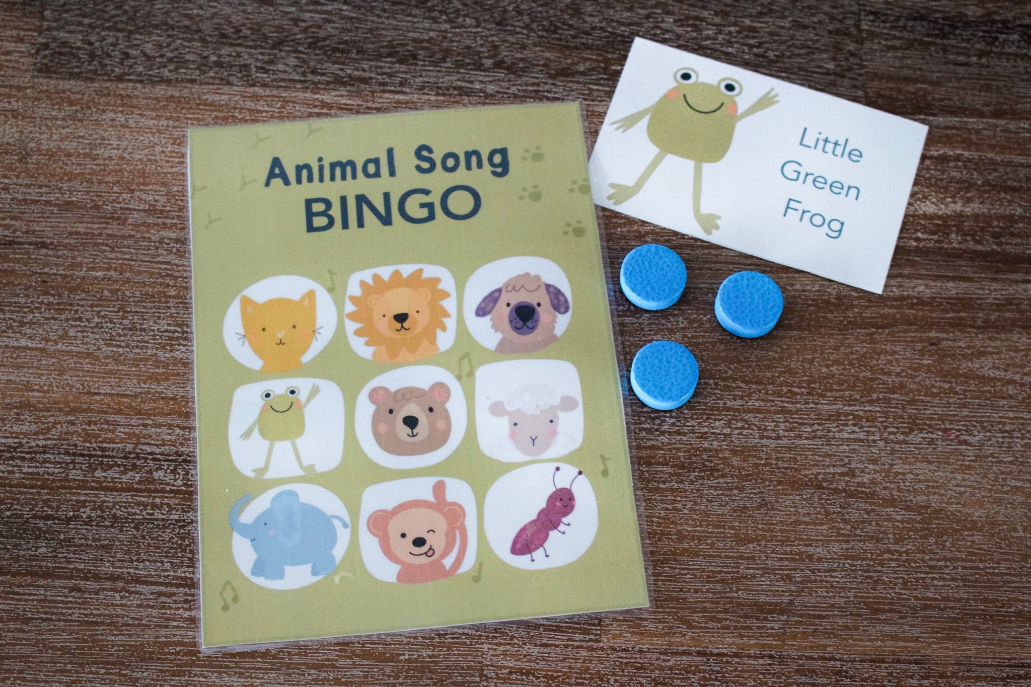 Animal Song Printable Bingo Cards, Bingo Printable, Preschool ...