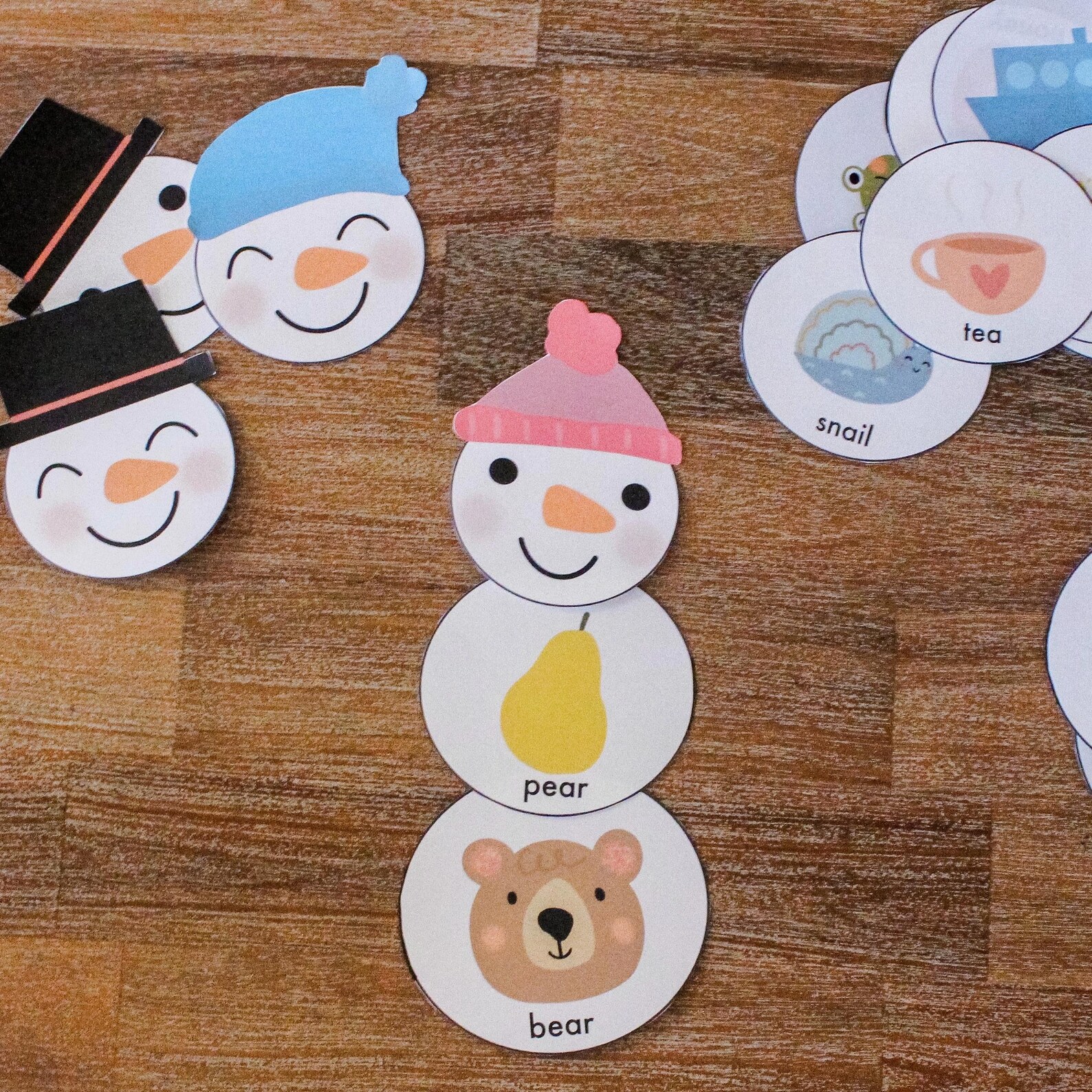 Snowman Rhyming Activity, Preschool Curriculum, Kindergarten Activities ...