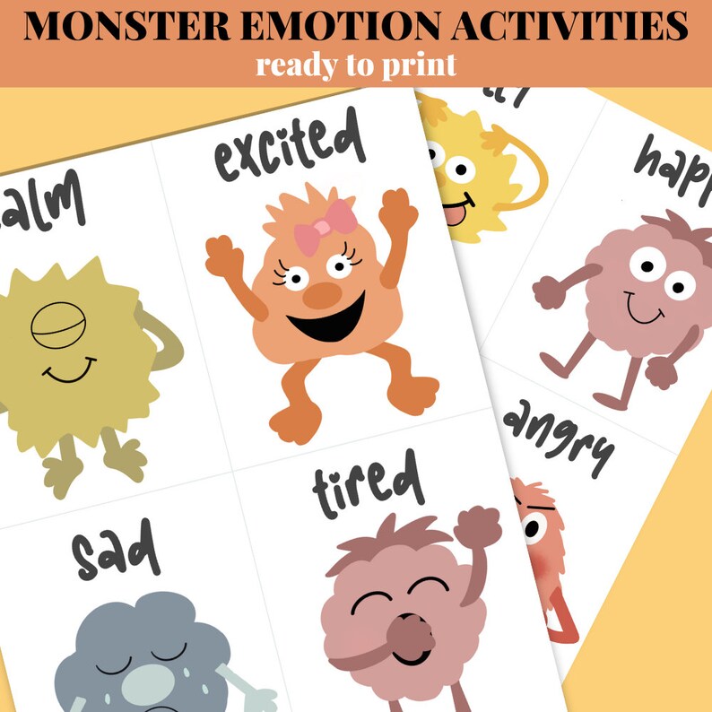 Monster Emotion Printable Activities Emotion Preschool - Etsy