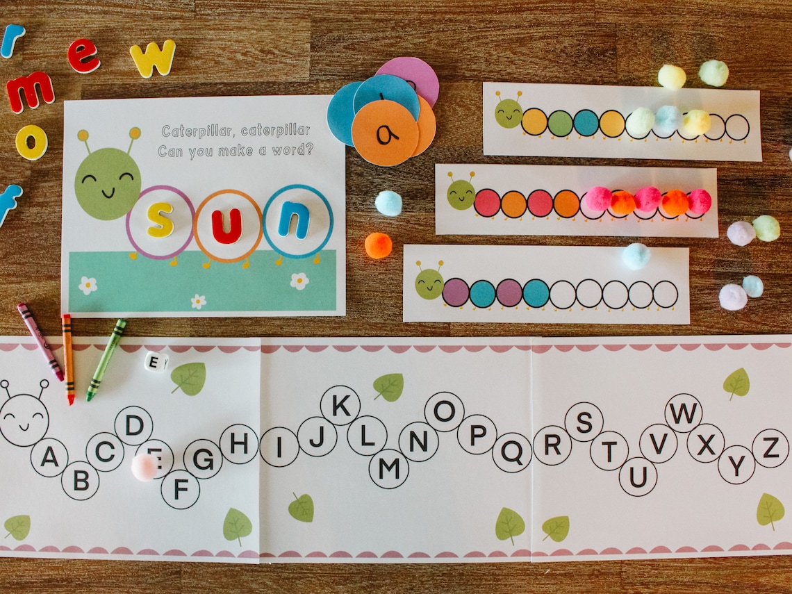 Caterpillar Letter and Pattern Activities, Bug and Insect Preschool ...