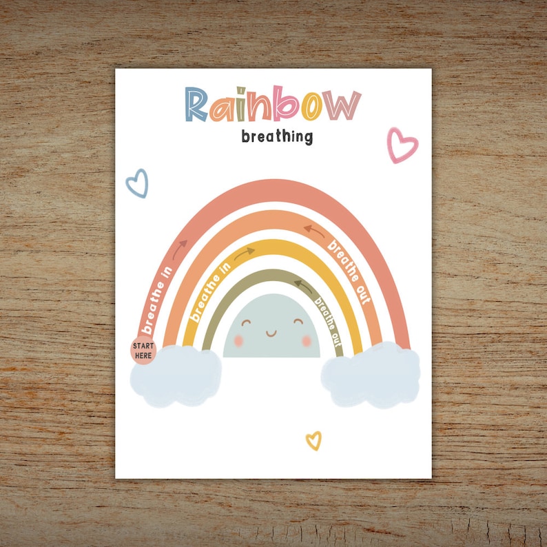 Weather Breathing Printables, Rainbow Breathing, Calming Activities for ...