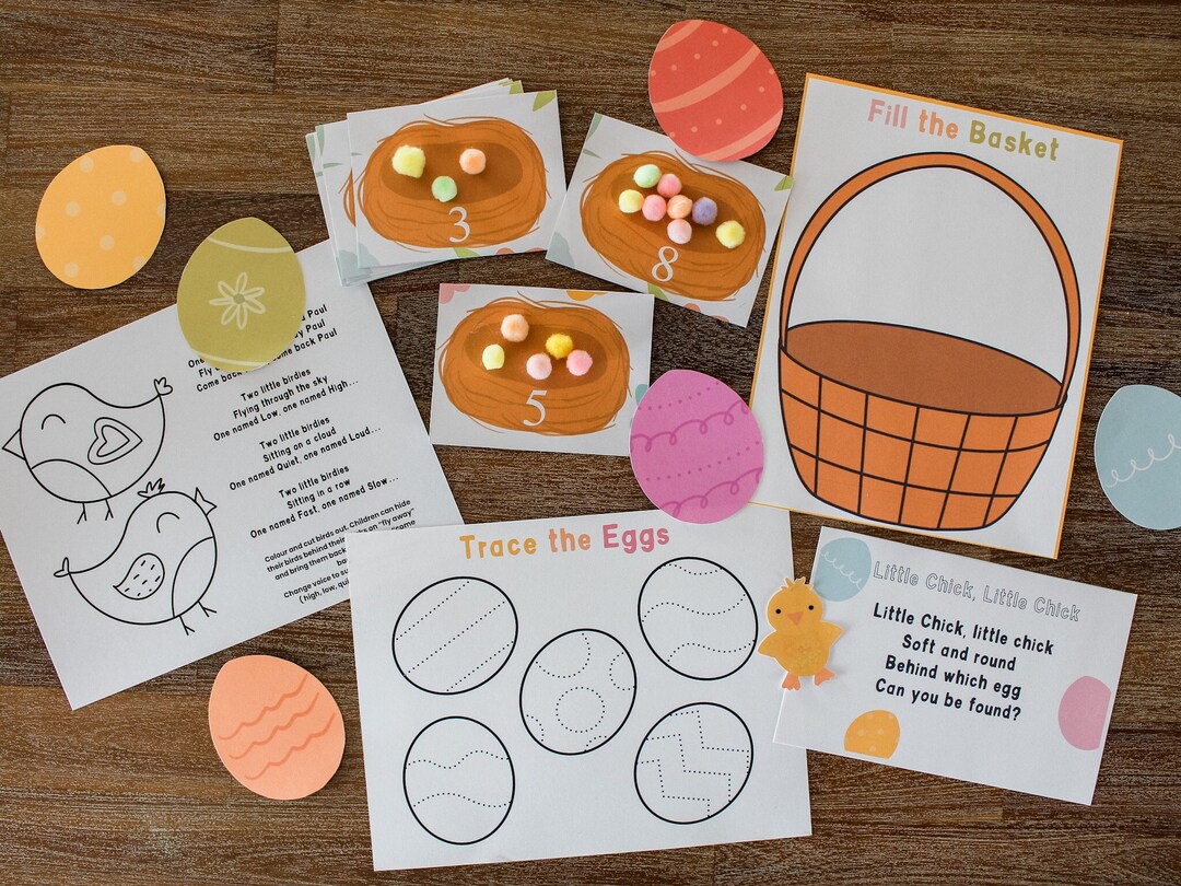 Eggs and Bird Activity Pack, Spring Preschool Printables, Easter Egg ...