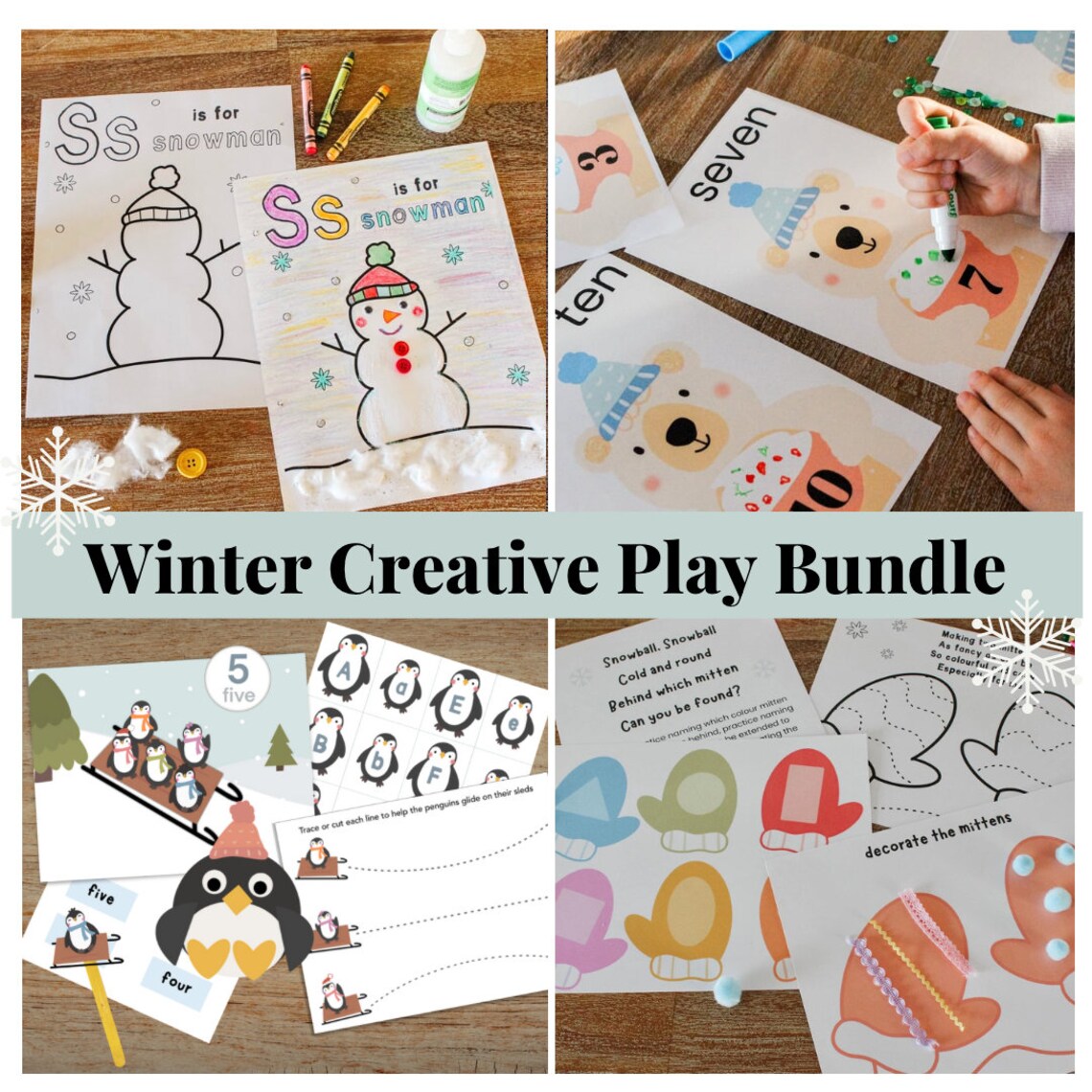 Printable Winter Activities Bundle, Winter Preschool Curriculum, Early ...