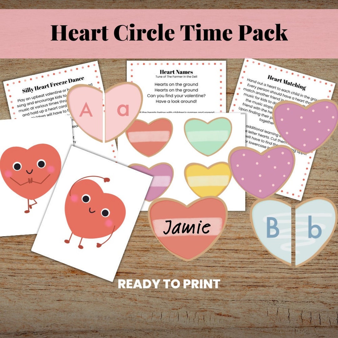 Heart Circle Time Pack, Preschool Valentines Day Activities, Pre-k ...