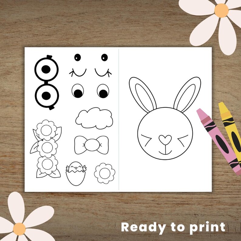 Spring Bunny Craft, Printable Easter Bunny, Fine Motor Activity, Cut ...
