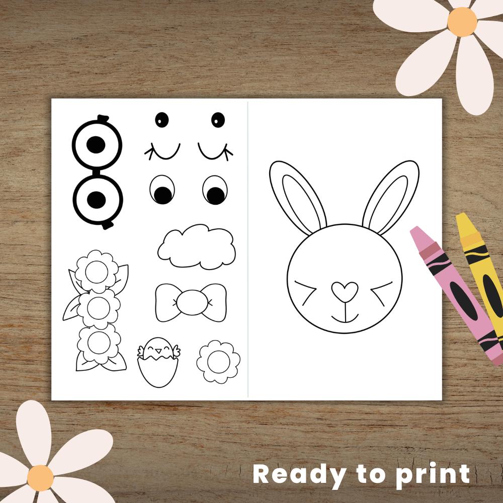 Build a Bunny Spring Craft, Preschool Curriculum, Printable Easter ...