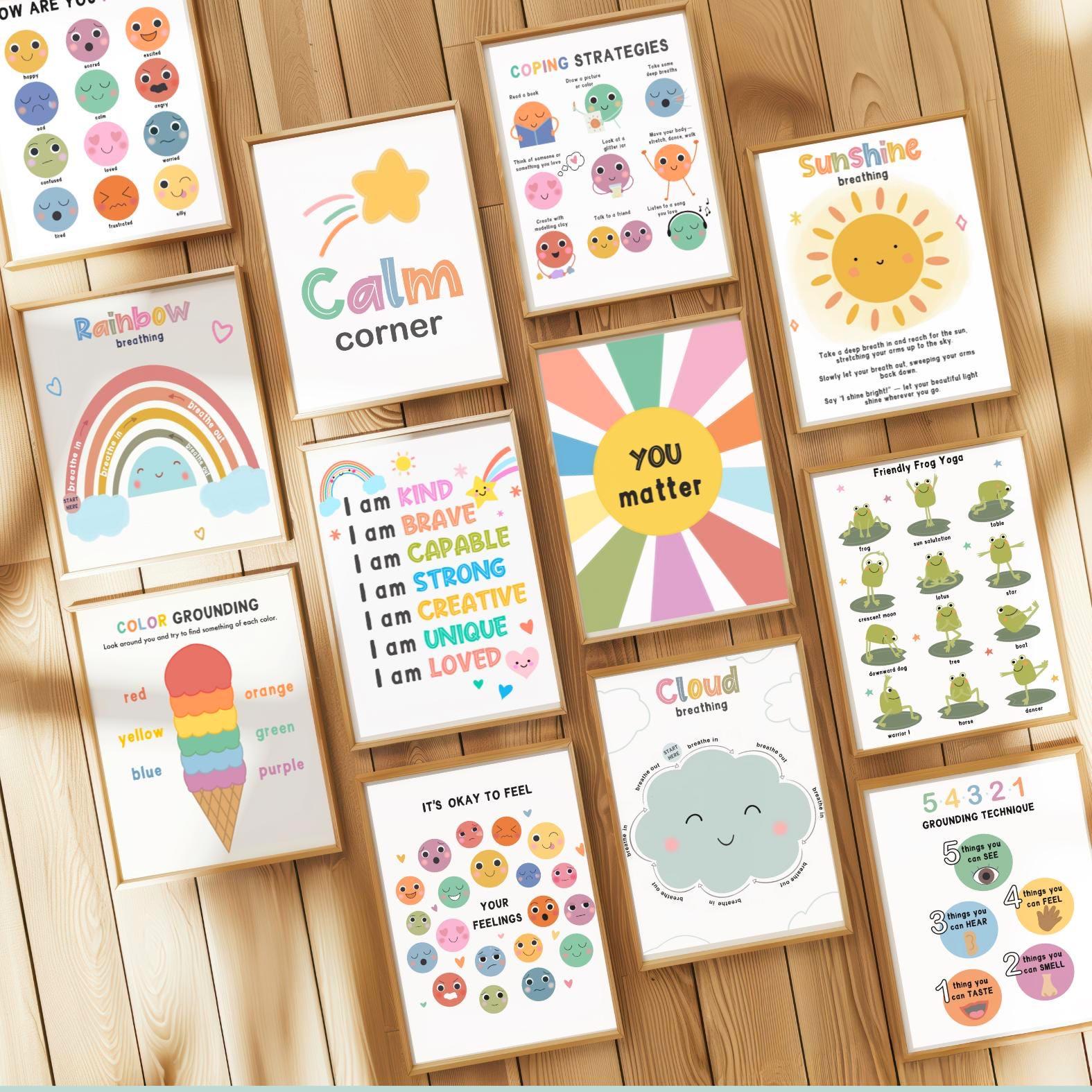 Calm Corner Poster Set, 12 Printable Posters for Emotional Regulation ...