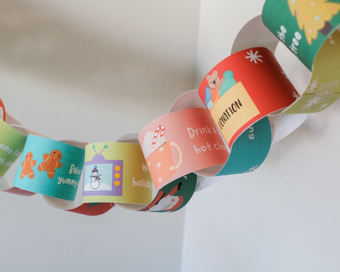 Advent Activities Paper Chain, Printable Advent Calendar for Kids ...