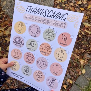 Thanksgiving Scavenger Hunt, Thanksgiving Activity for Kids, Fall ...