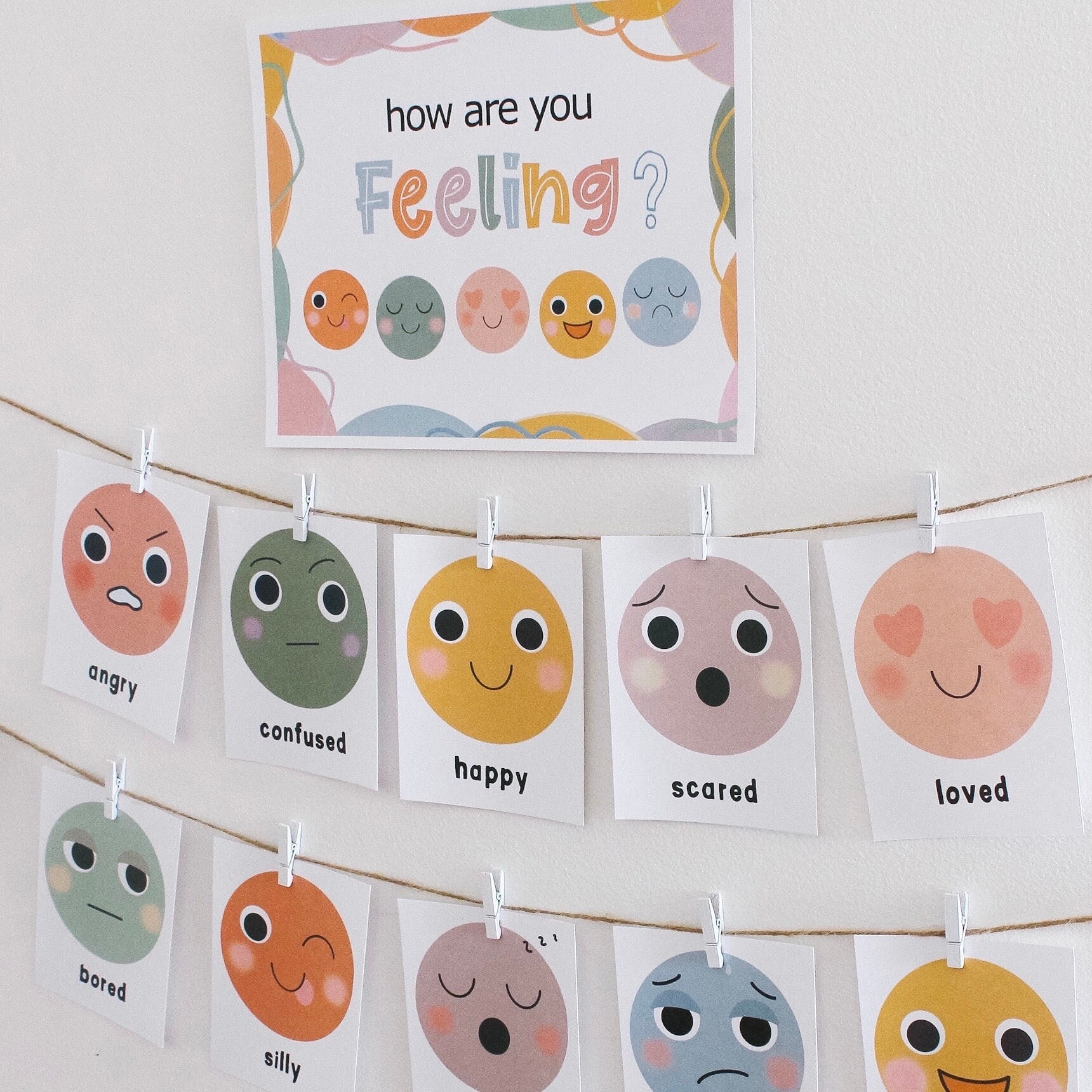 Boho Earthy Emotion Flashcards, Emotion Preschool Printables, Social ...