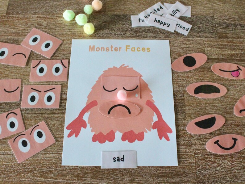 Monster Emotion Printable Activities Music and Movement - Etsy
