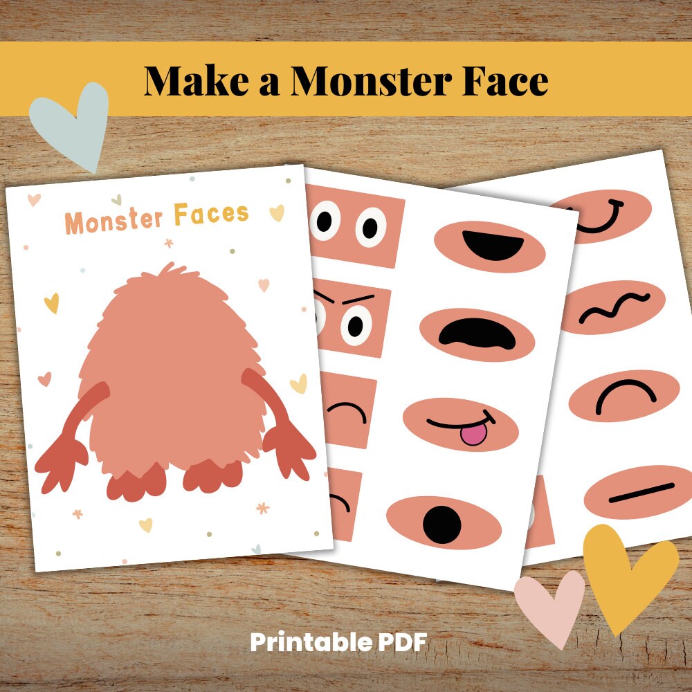 Monster Emotion Printable Activities Emotion Preschool - Etsy