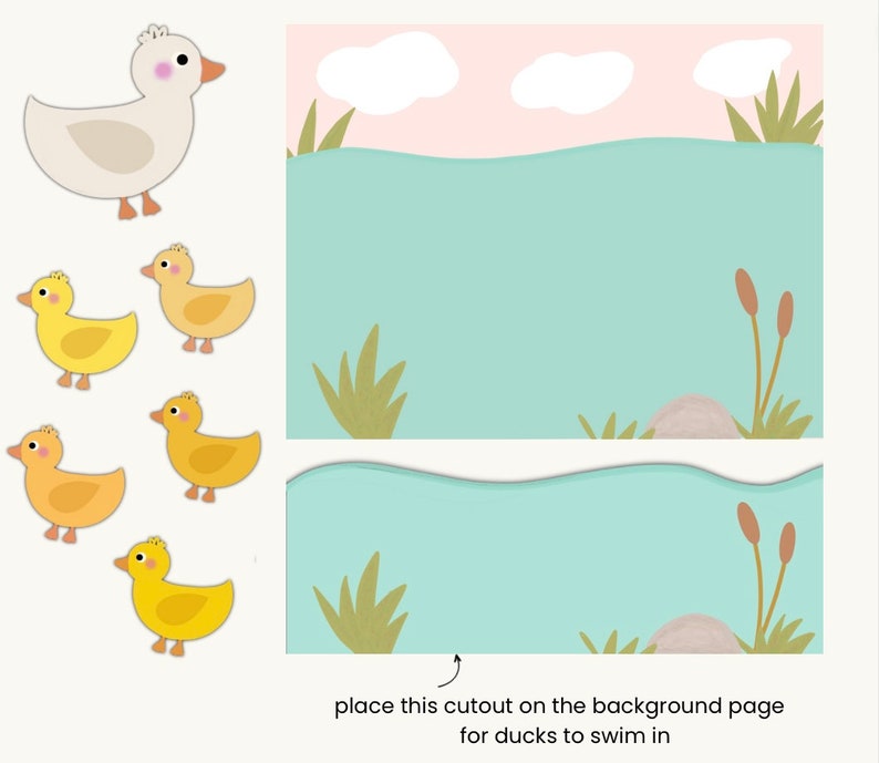 Five Little Ducks Song Activity, Pond Preschool Printables, Circle Time ...