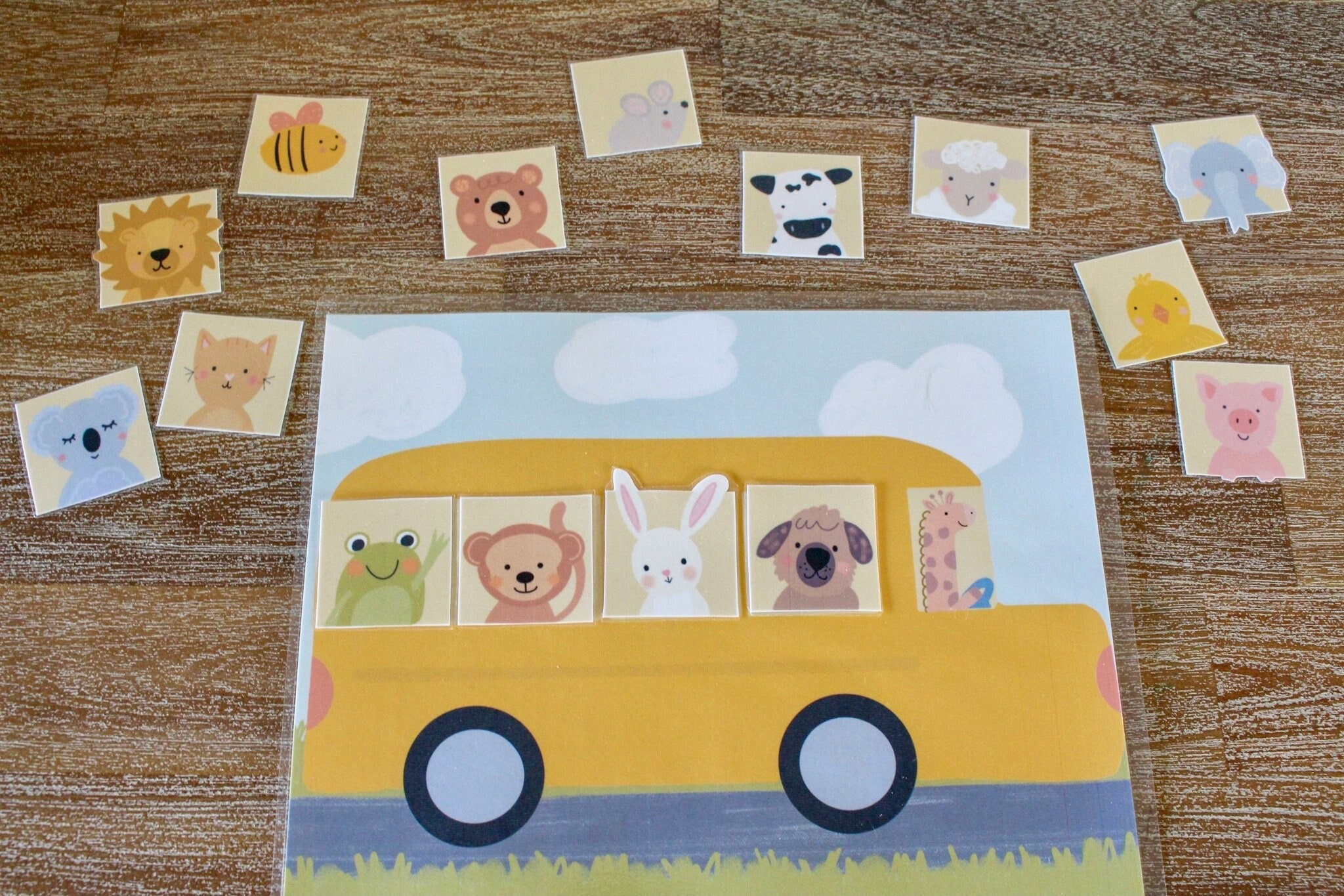 Wheels on the Bus Printable, Animals on the Bus, Circle Time Songs ...