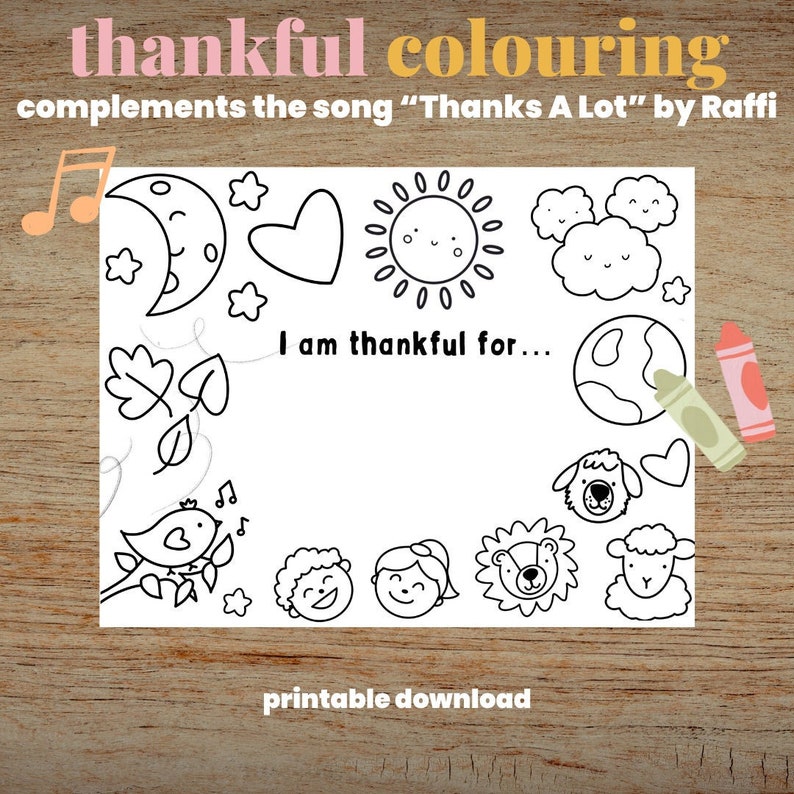 Gratitude Colouring Page for Kids, Gratitude Printable Activity ...