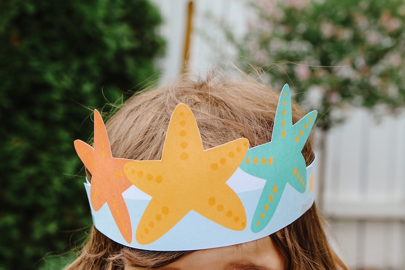 Under the Sea Printable Crowns, Seashell and Starfish Crown, Summer ...