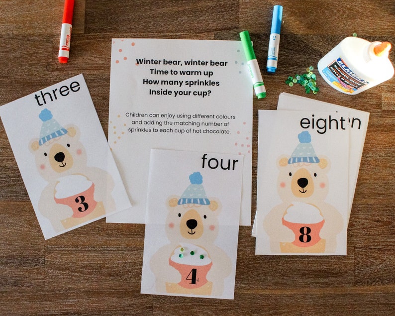 Polar Bear Numbers Activity, Preschool Math, Preschool Winter ...