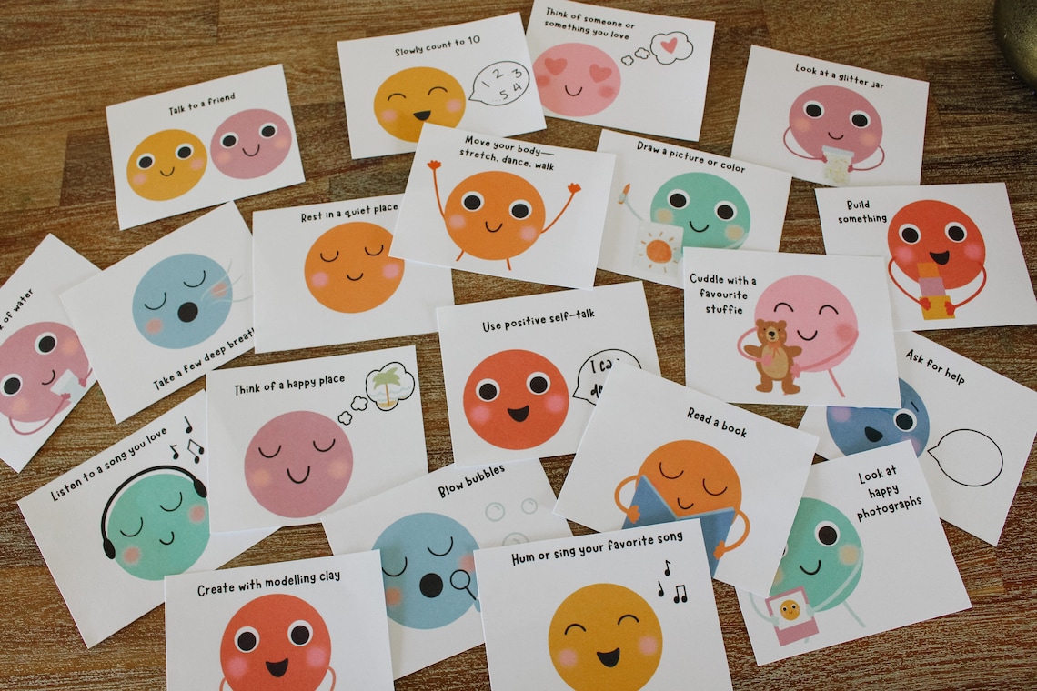 Emotion Flashcards and Coping Cards, Emotional Regulation, Social ...