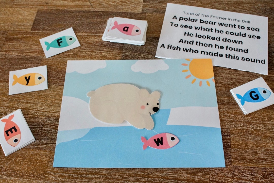 Polar Bear Fishing Alphabet Activity, Kindergarten Literacy Activities ...