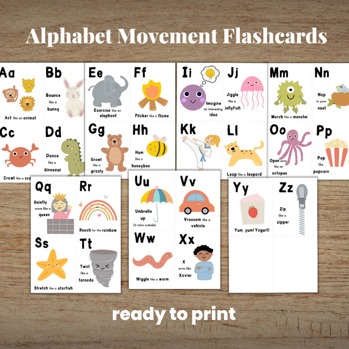 Alphabet Flashcards, ABC Movement Cards, Alphabet Letters of the Week ...