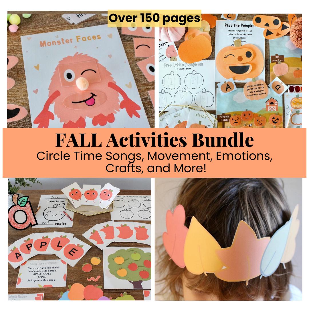 Fall Preschool Printable Activities, Circle Time Songs, Fine Motor ...