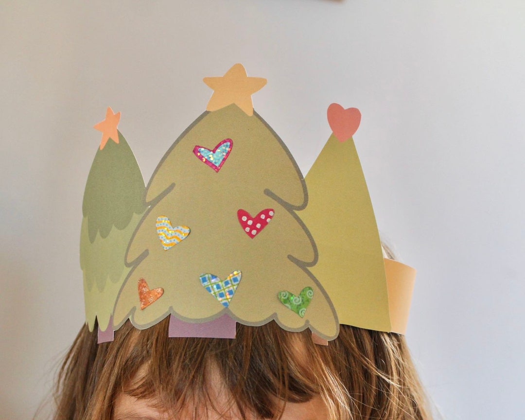 Christmas Tree Crown Craft, Preschool Printables, Preschool Christmas ...