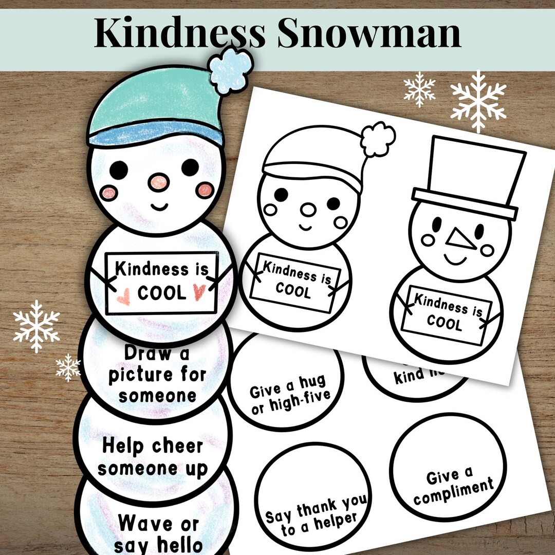 Snowman Kindness Craft, Winter SEL, Kindergarten Preschool Curriculum ...